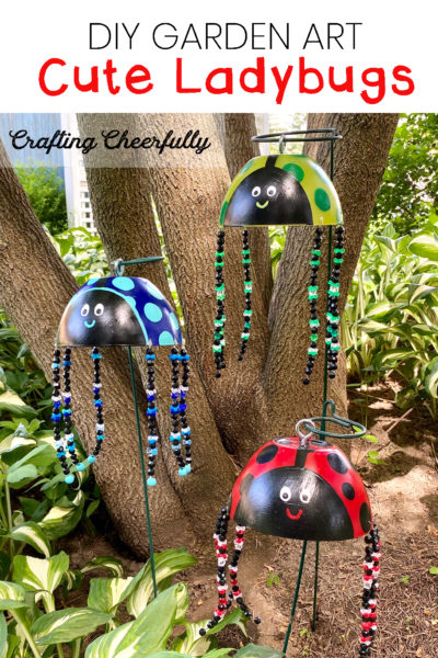 DIY Ladybug Garden Art Tutorial - Whimsical garden art for your yard!