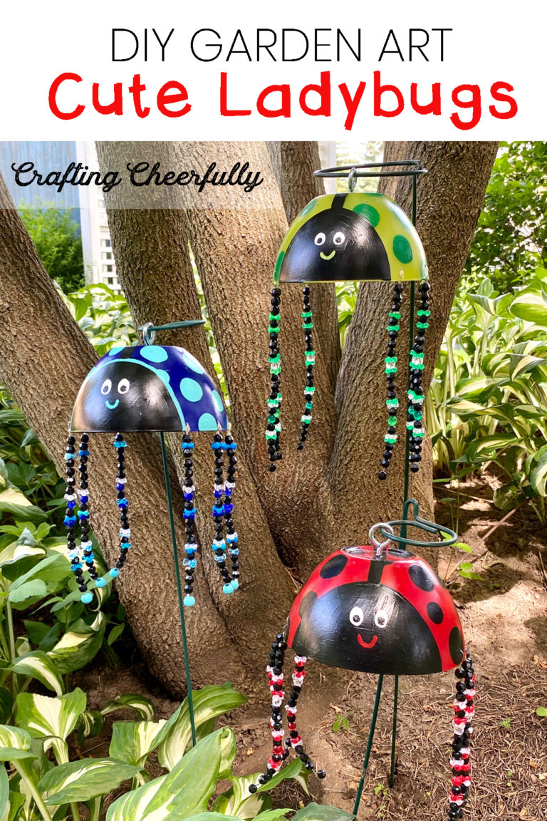 DIY Ladybug Garden Art Tutorial - Whimsical garden art for your yard!