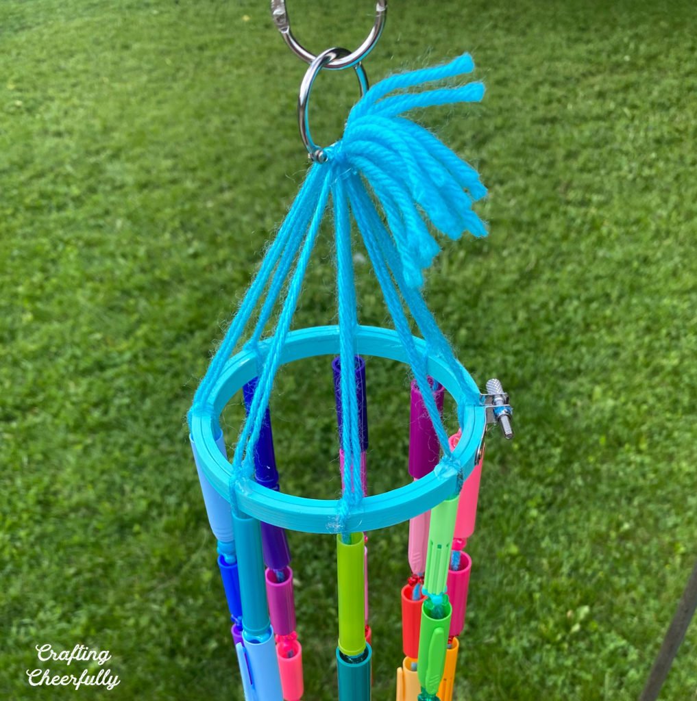 DIY Wind Chime Made From Recycled Marker Caps - Crafting Cheerfully