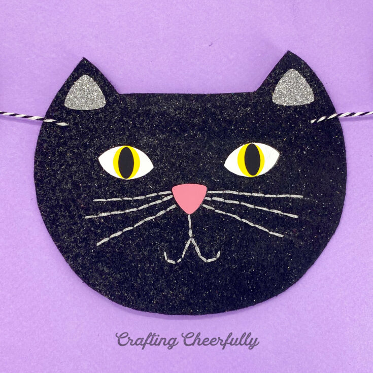 DIY Halloween Cat Banner - Free Pattern - Crafting Cheerfully