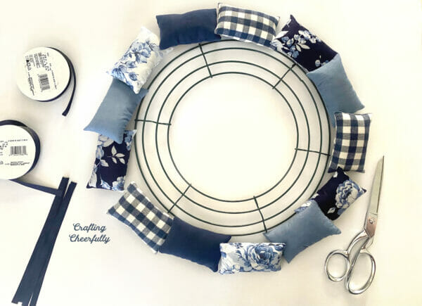 DIY Pillow Wreath - Home Sweet Home - Crafting Cheerfully