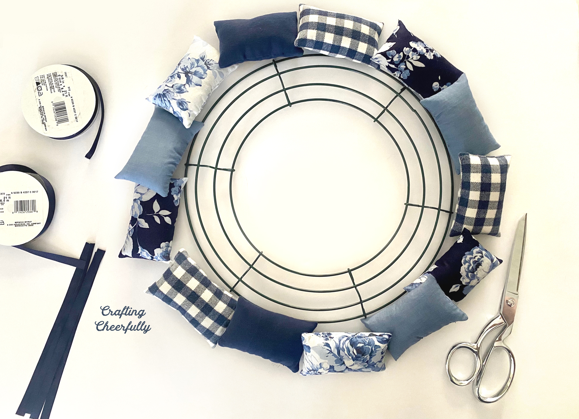 DIY Pillow Wreath - Home Sweet Home - Crafting Cheerfully