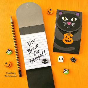 DIY Halloween Black Cat Notepad - Crafting Cheerfully
