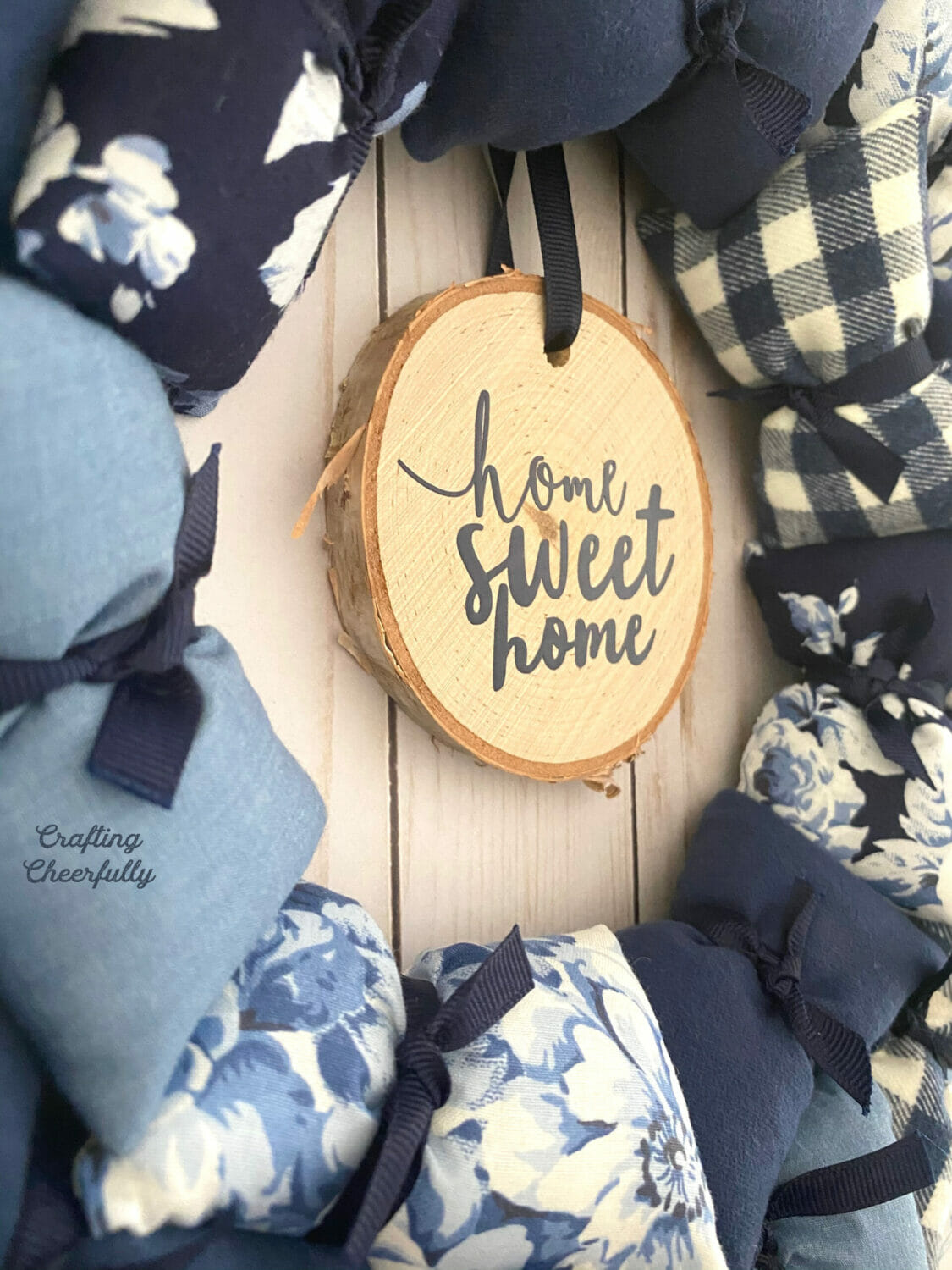 DIY Pillow Wreath - Home Sweet Home - Crafting Cheerfully