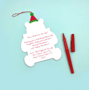 DIY Holiday Ornament Card - Snowy Polar Bear - Crafting Cheerfully