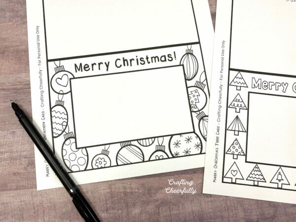Free Printable Holiday Coloring Cards - Crafting Cheerfully
