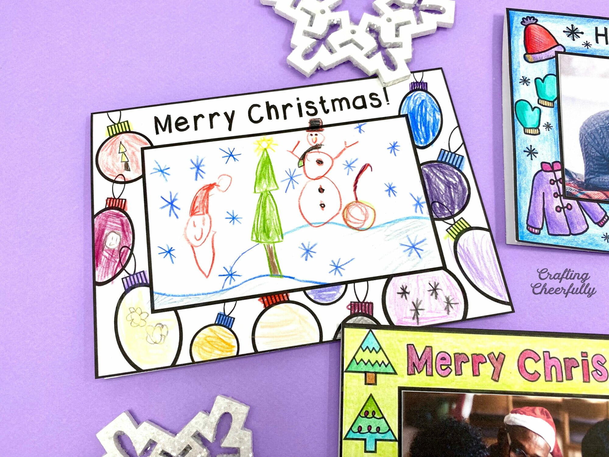 Free Printable Holiday Coloring Cards - Crafting Cheerfully