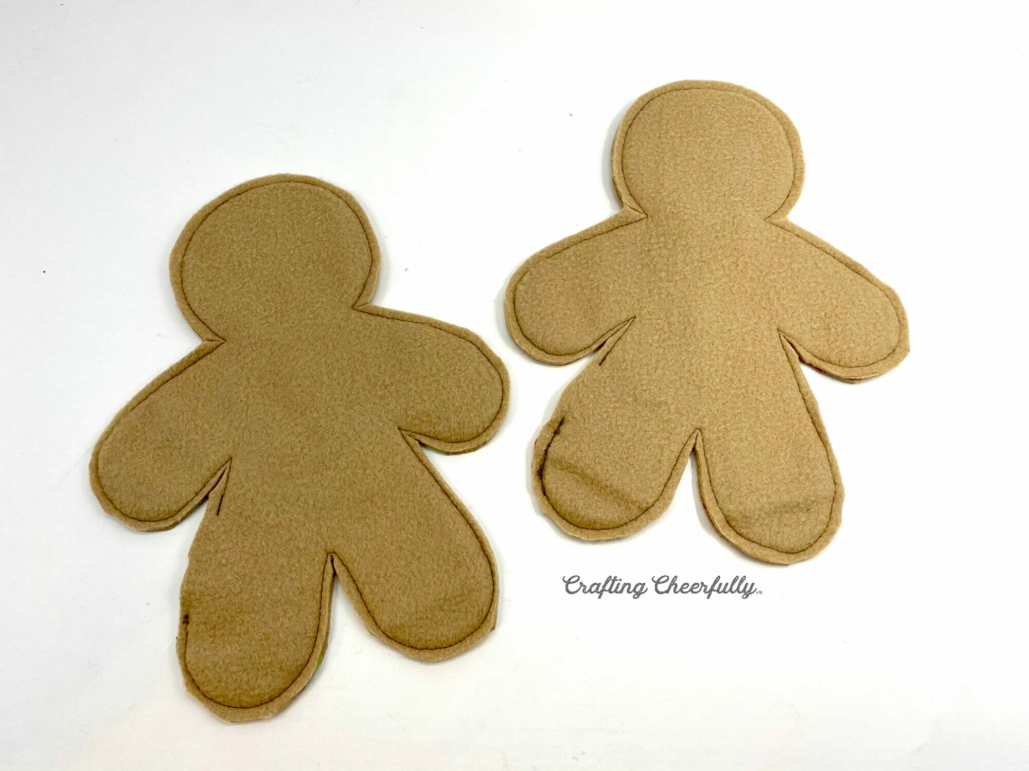 Fleece Gingerbread Stuffies - Free Sewing Pattern - Crafting Cheerfully