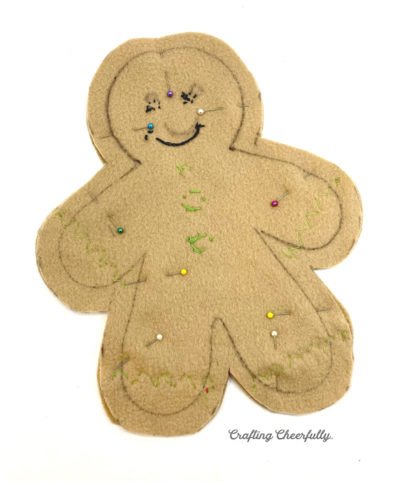 Fleece Gingerbread Stuffies - Free Sewing Pattern - Crafting Cheerfully