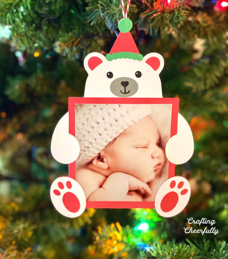 DIY Holiday Ornament Card - Snowy Polar Bear - Crafting Cheerfully