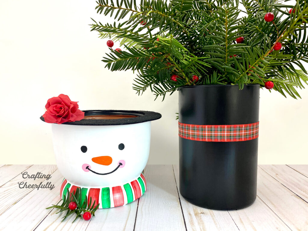 DIY Snowman Vase - A Cute Holiday Centerpiece - Crafting Cheerfully