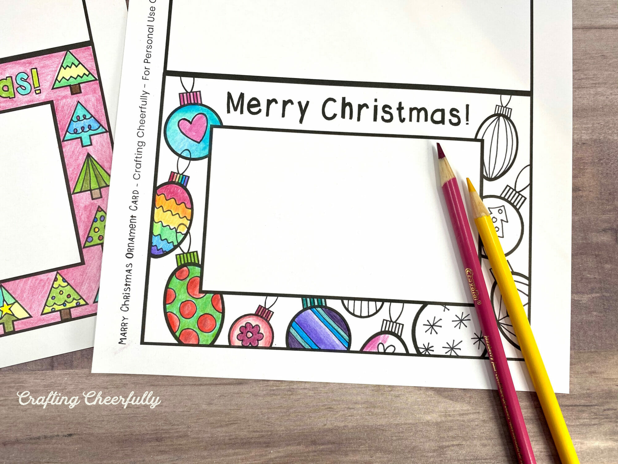 Free Printable Holiday Coloring Cards - Crafting Cheerfully