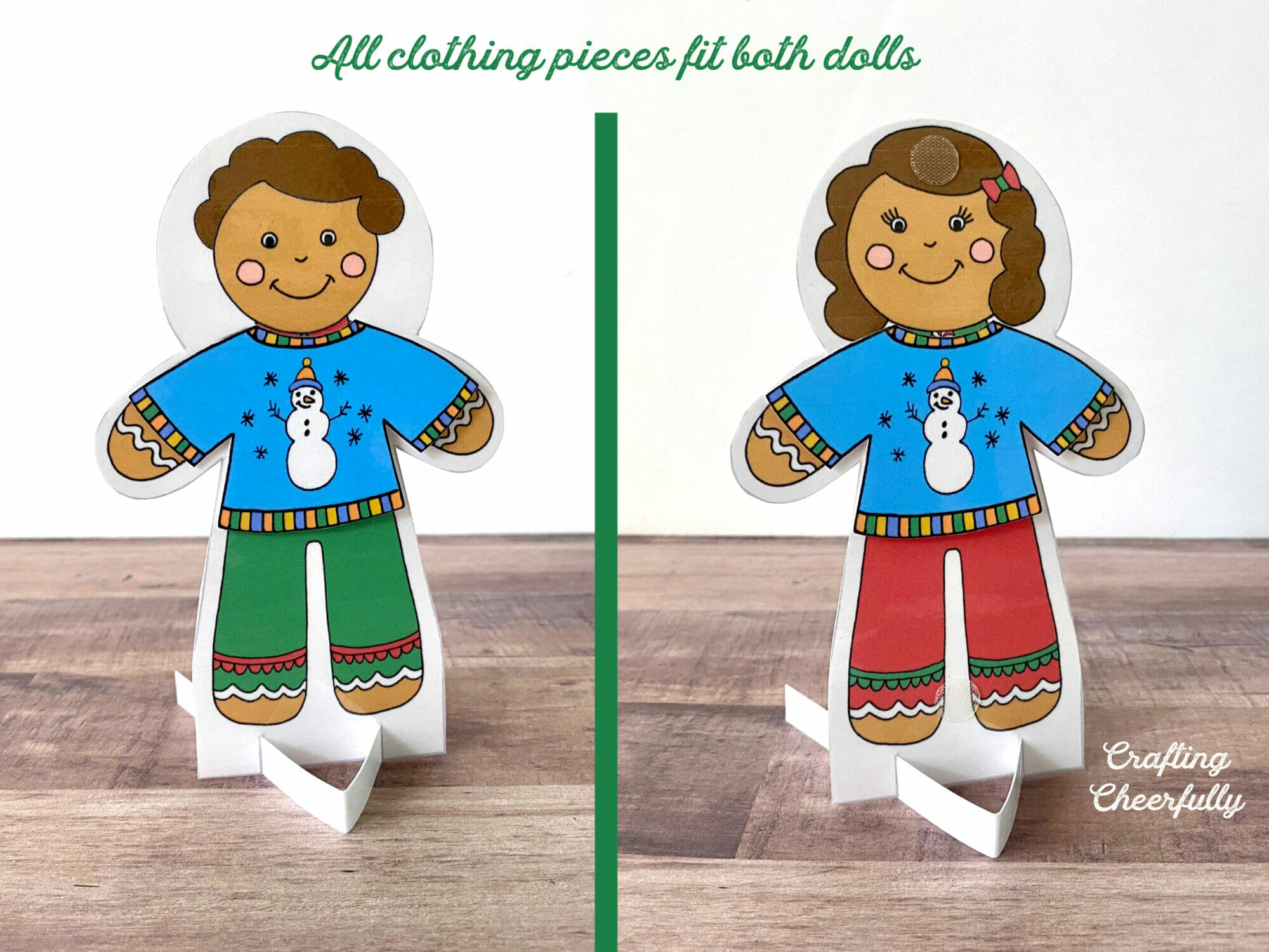 Gingerbread Kid Paper Dolls - Printables for Pretend Play - Crafting ...