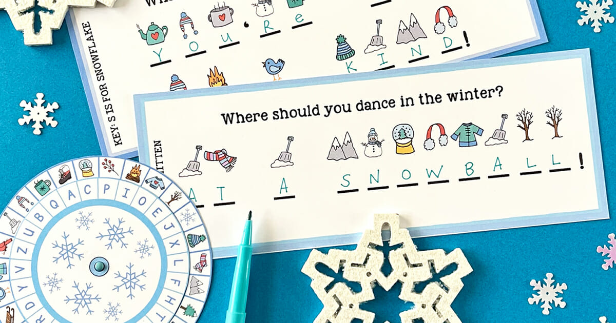 Winter Decoder Wheel - Winter Worksheet for Kids - Crafting Cheerfully