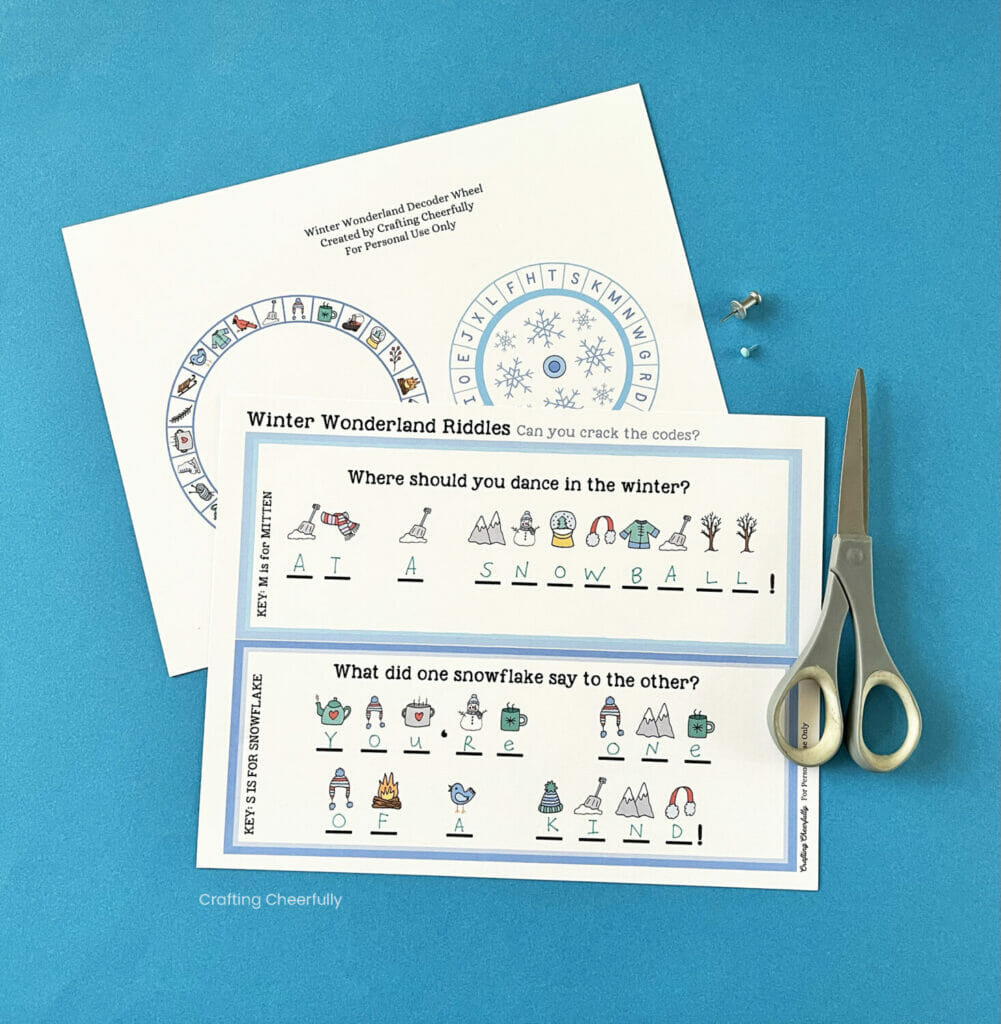 Winter Decoder Wheel - Winter Worksheet for Kids - Crafting Cheerfully