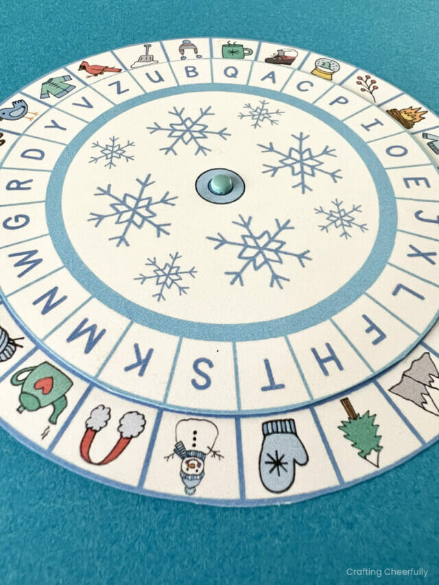 Winter Decoder Wheel - Winter Worksheet for Kids - Crafting Cheerfully