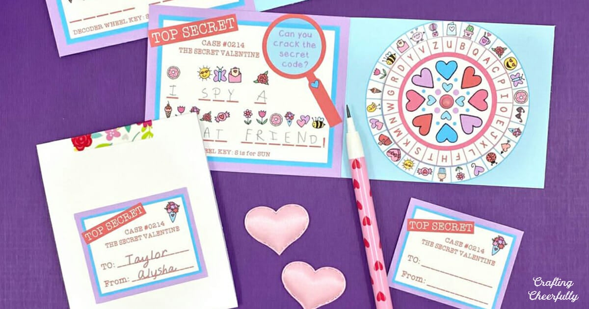 DIY Secret Decoder Wheel Classroom Valentines - Crafting Cheerfully