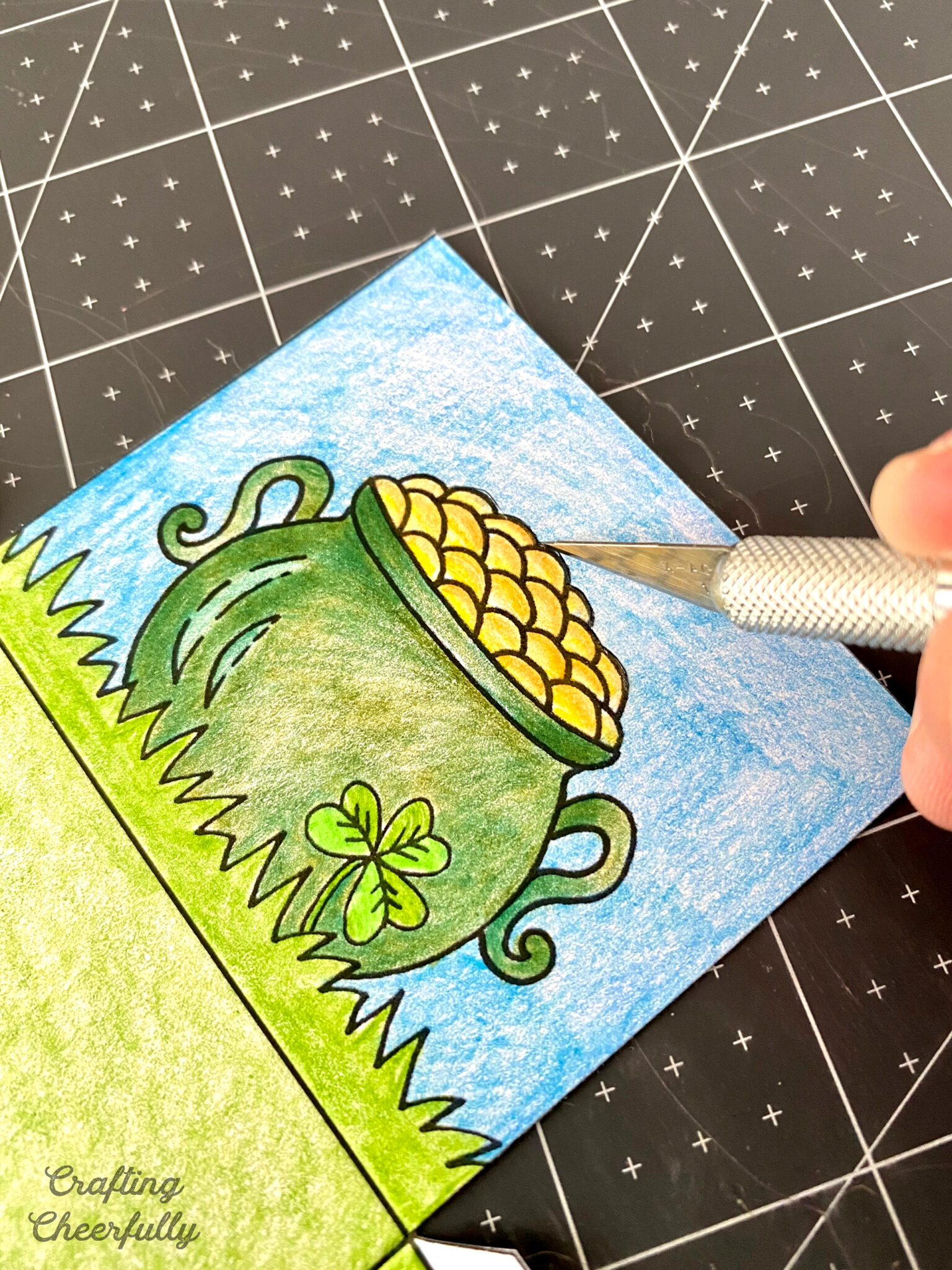 St. Patrick's Day Rainbow Basket Coloring Page - Crafting Cheerfully