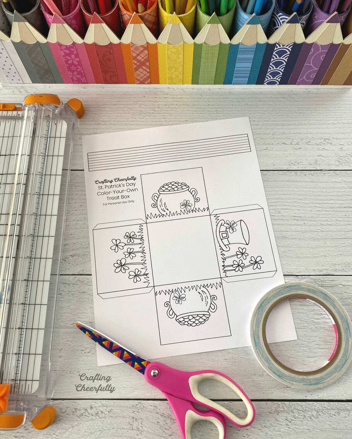 St. Patrick's Day Rainbow Basket Coloring Page - Crafting Cheerfully