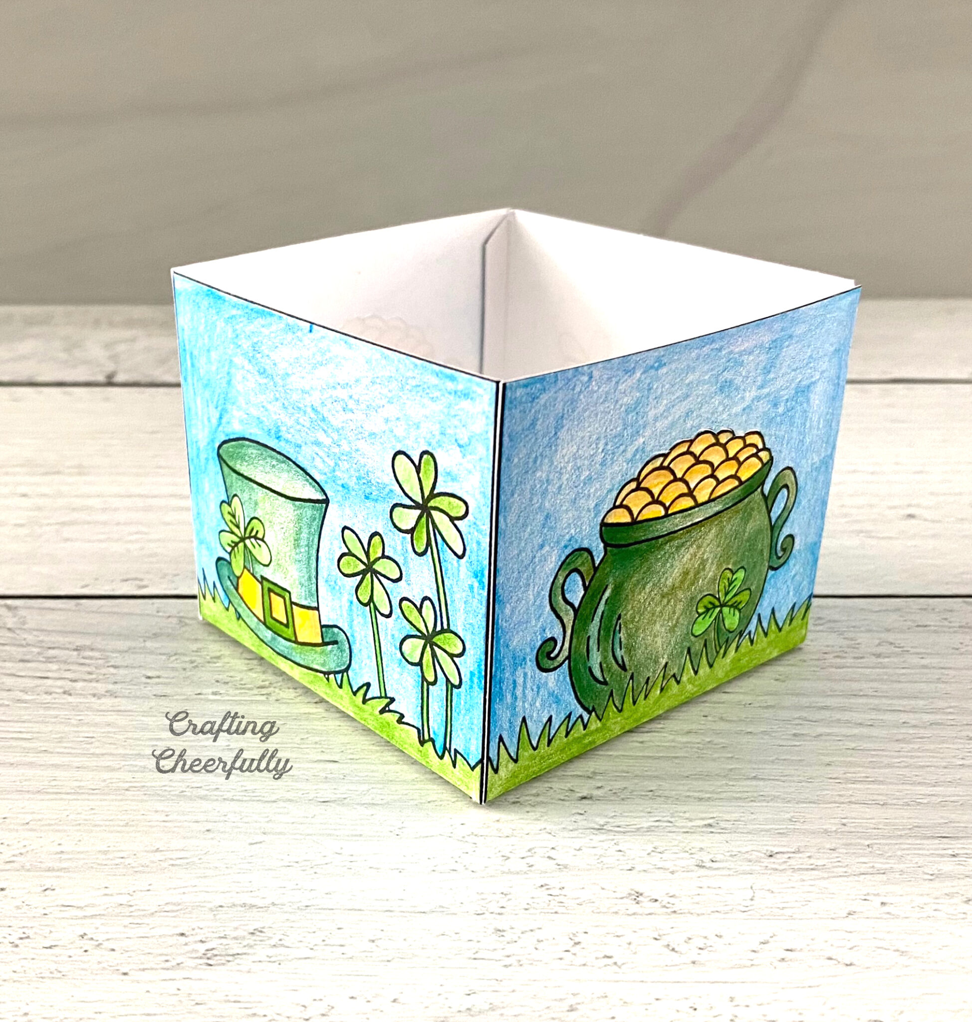 St. Patrick's Day Rainbow Basket Coloring Page - Crafting Cheerfully