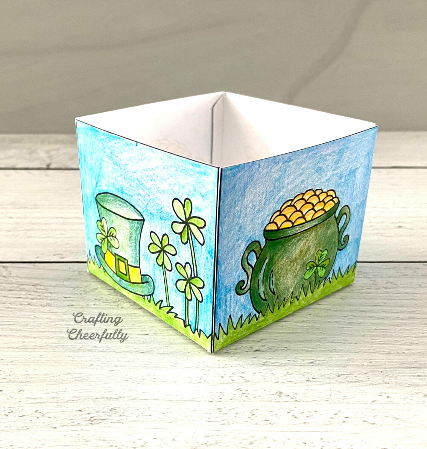 St. Patrick's Day Rainbow Basket Coloring Page - Crafting Cheerfully