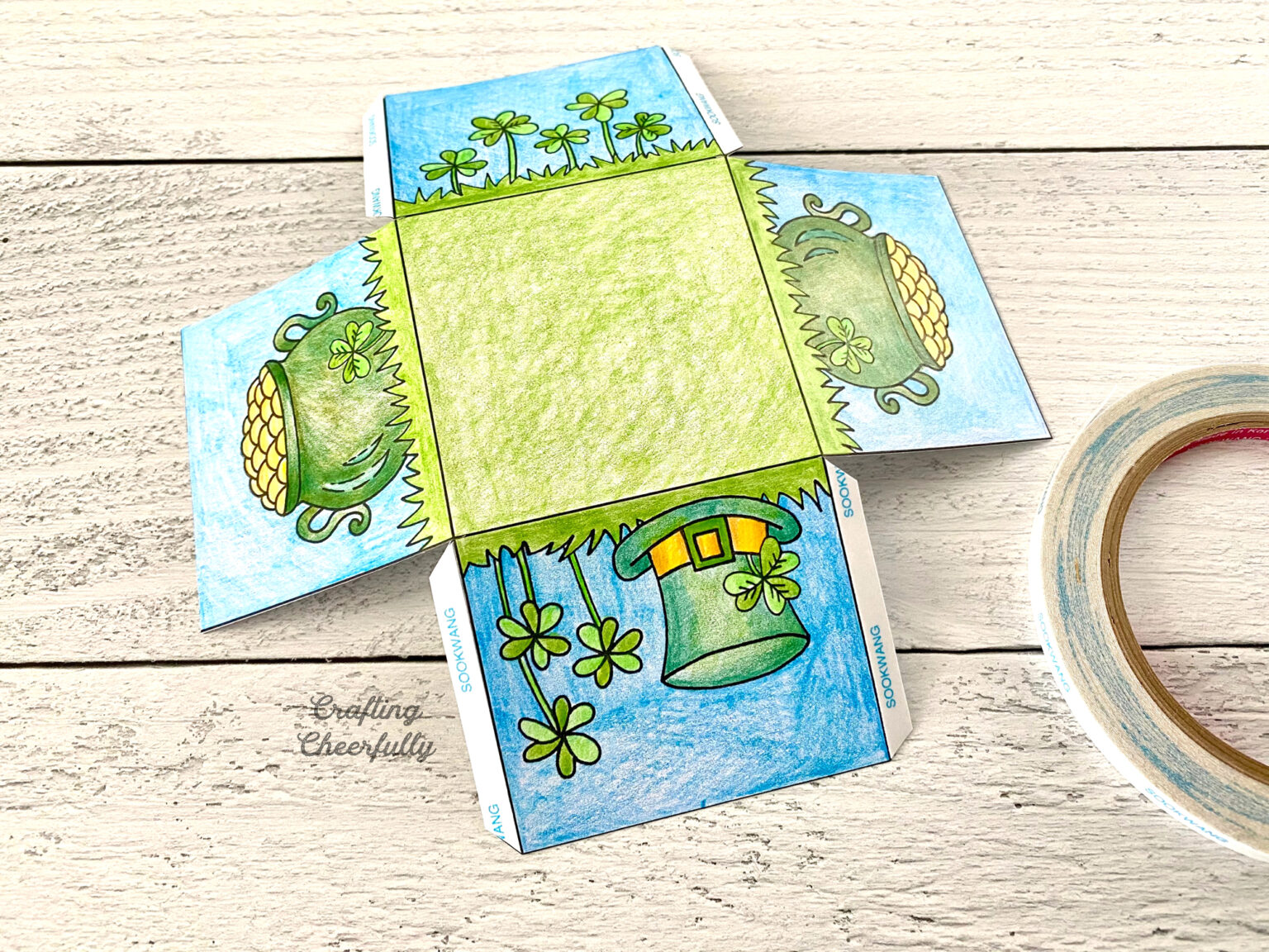 St. Patrick's Day Rainbow Basket Coloring Page - Crafting Cheerfully