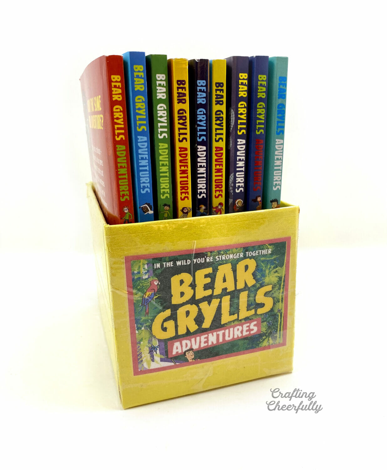 DIY Book Bin using Recycled Cardboard - Crafting Cheerfully