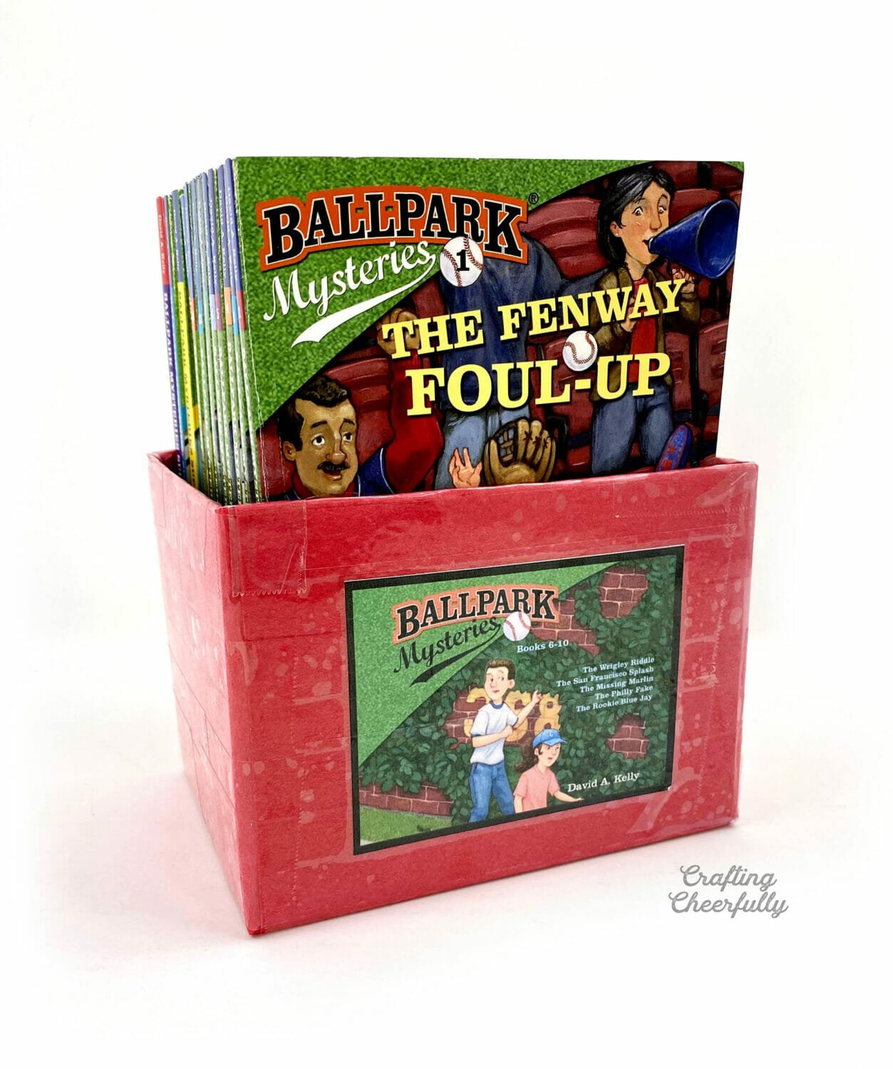 DIY Book Bin using Recycled Cardboard - Crafting Cheerfully