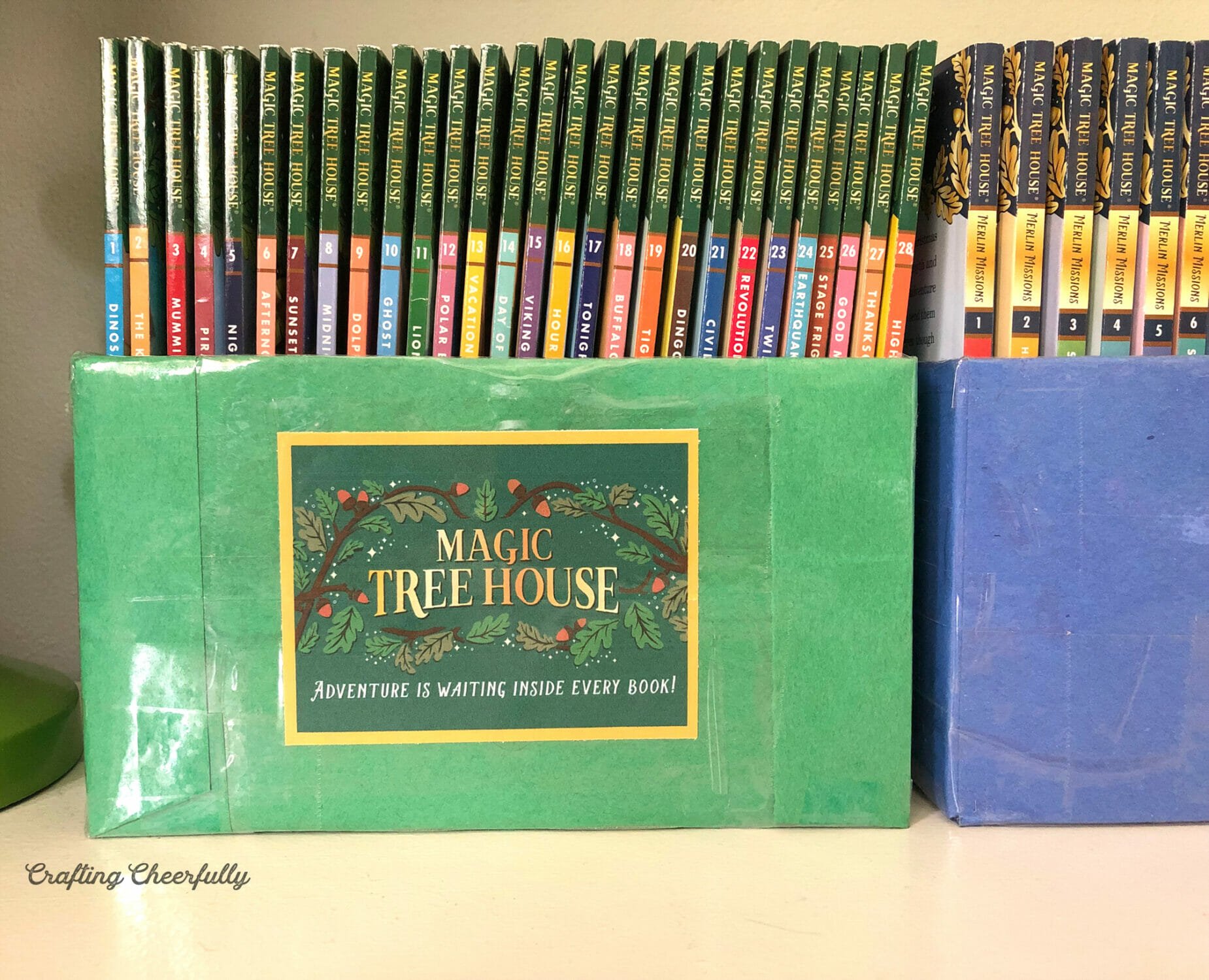 DIY Book Bin using Recycled Cardboard - Crafting Cheerfully