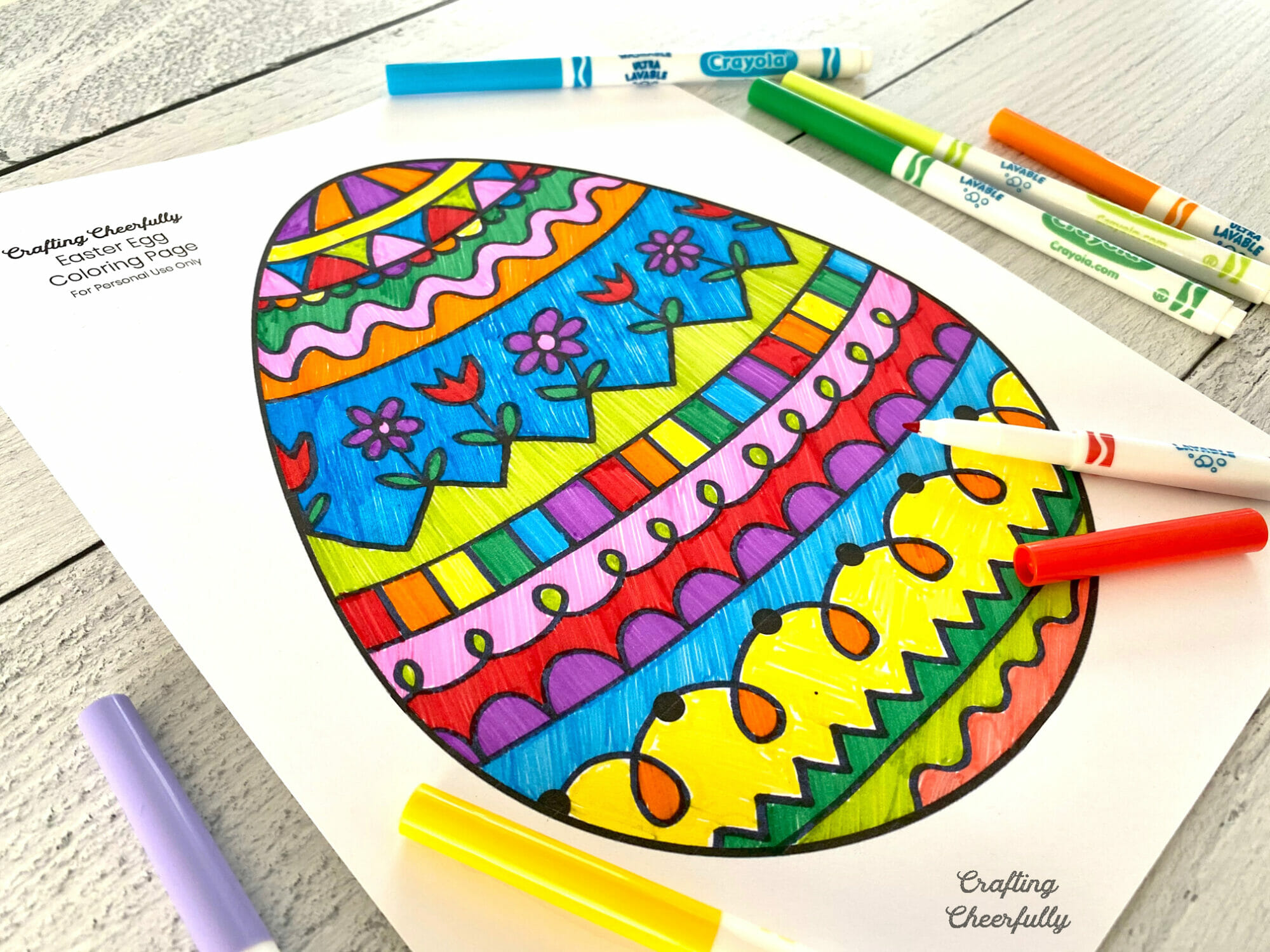 Cute Doodle Easter Egg - Printable Easter Egg Coloring Pages - Crafting ...