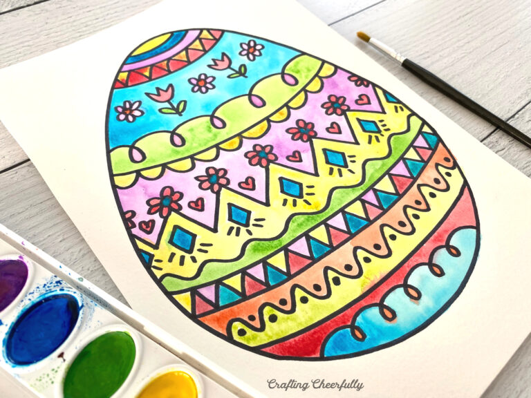 Cute Doodle Easter Egg - Printable Easter Egg Coloring Pages - Crafting ...