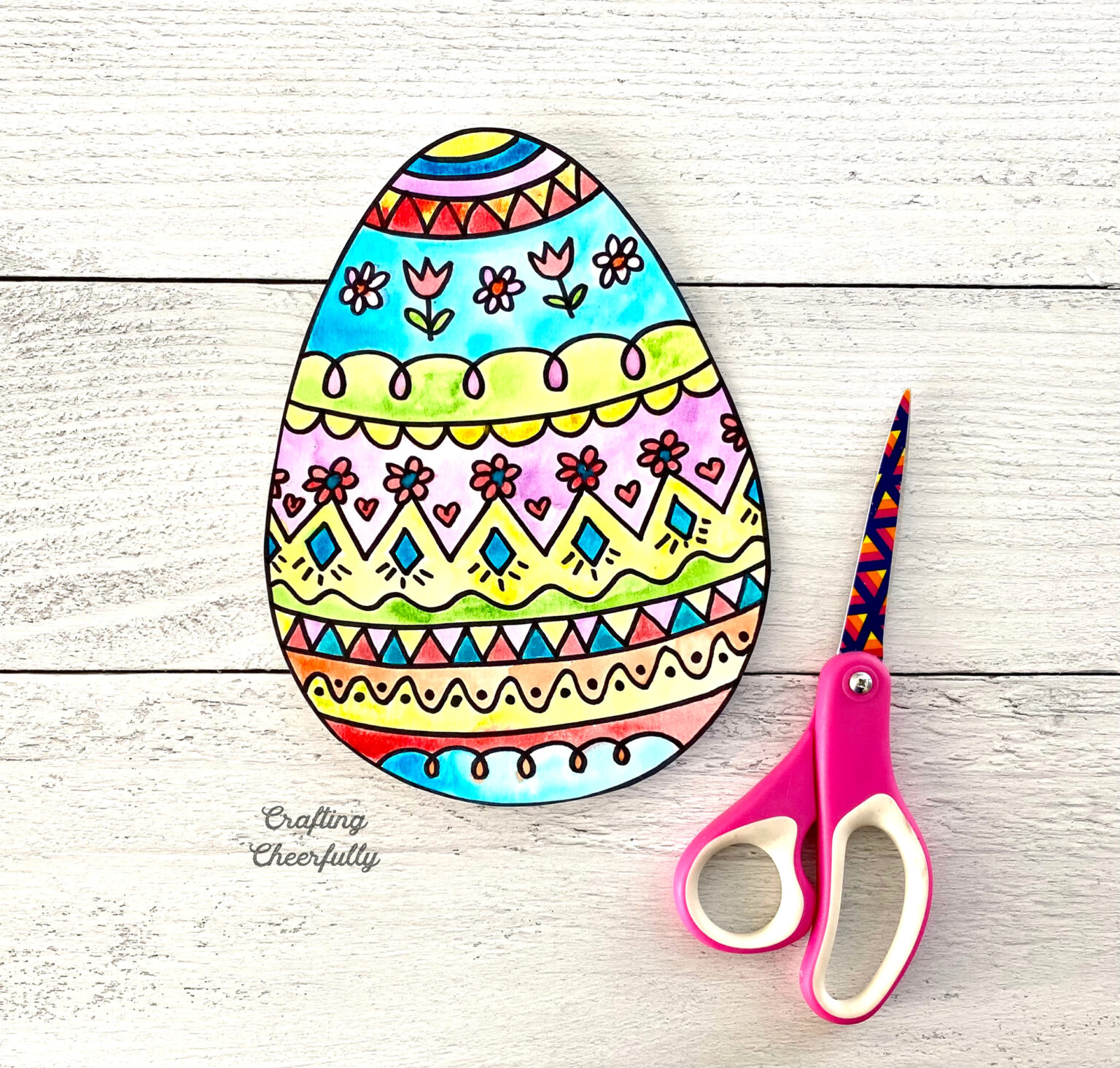 Cute Doodle Easter Egg - Printable Easter Egg Coloring Pages - Crafting ...