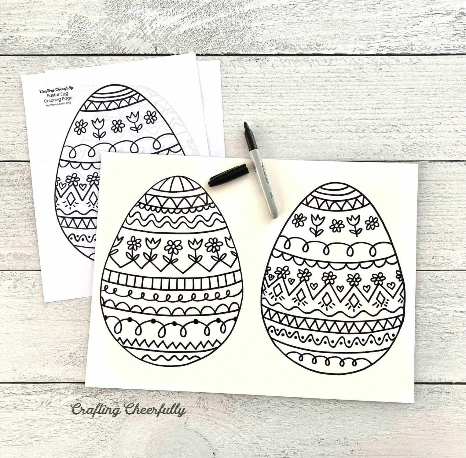 Cute Doodle Easter Egg - Printable Easter Egg Coloring Pages - Crafting ...