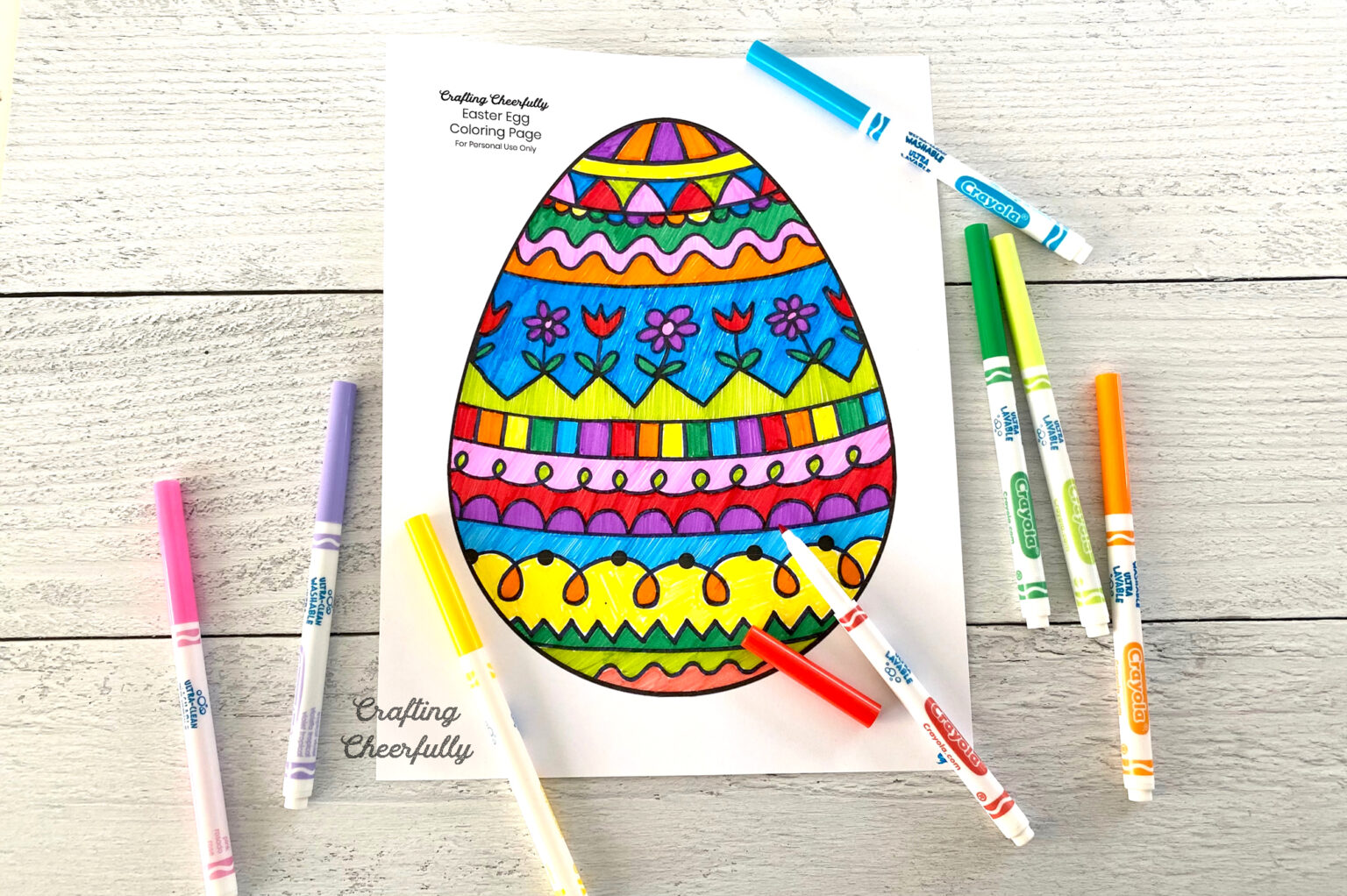 Cute Doodle Easter Egg - Printable Easter Egg Coloring Pages - Crafting ...