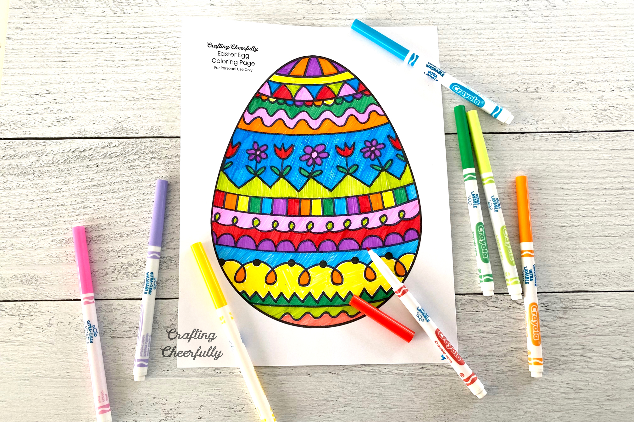 Cute Doodle Easter Egg - Printable Easter Egg Coloring Pages - Crafting ...