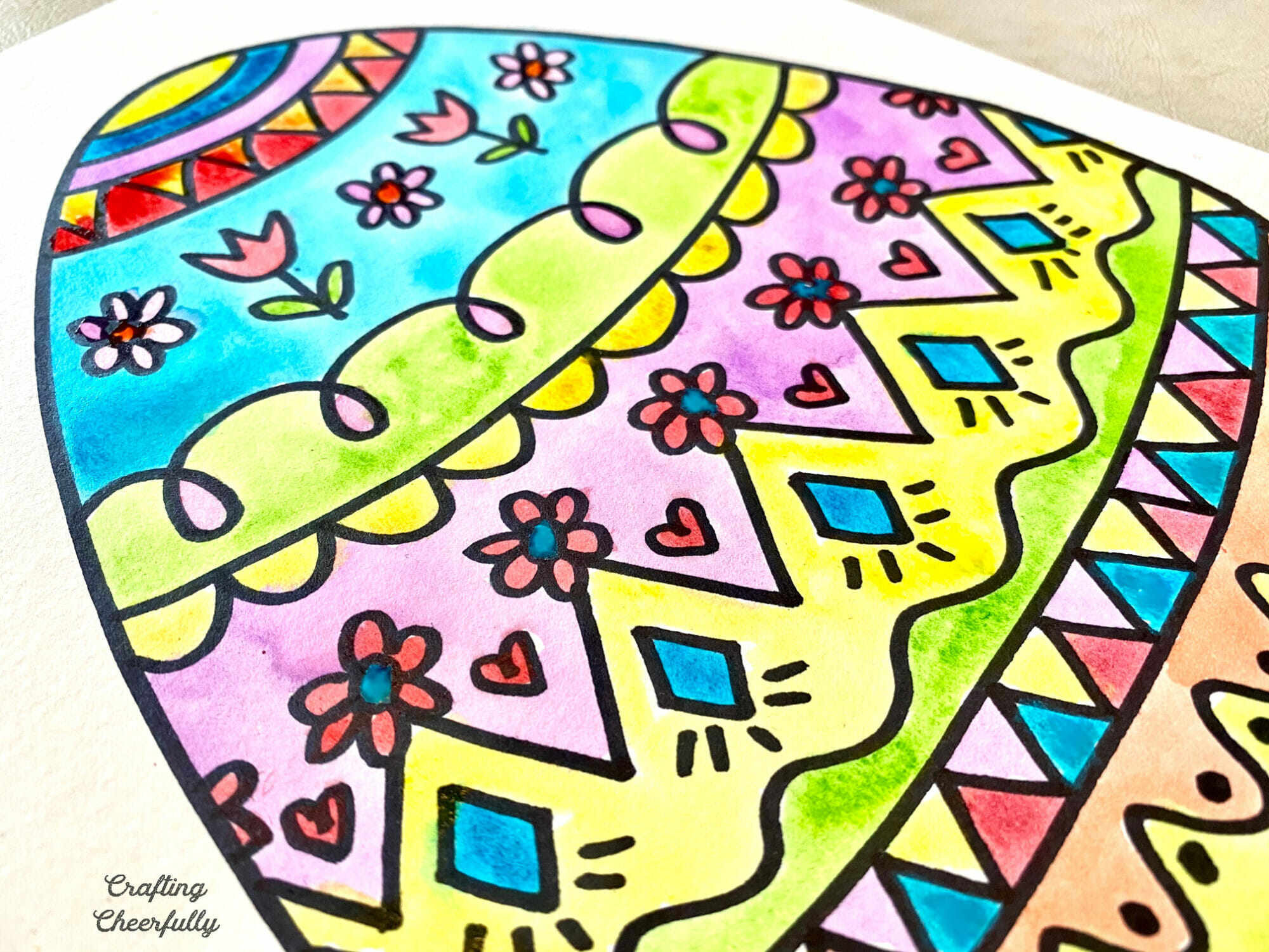 Cute Doodle Easter Egg - Printable Easter Egg Coloring Pages - Crafting ...