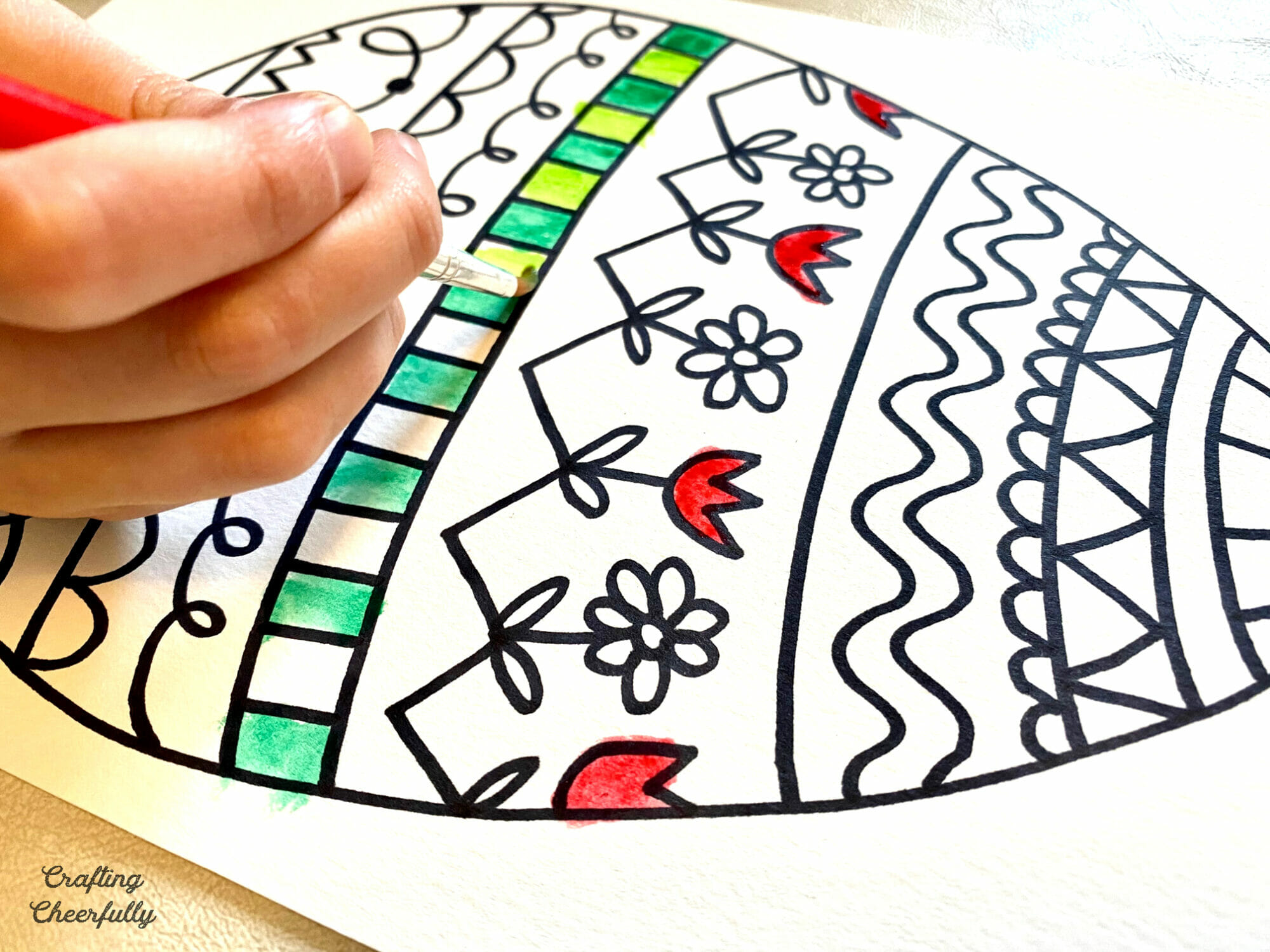 Cute Doodle Easter Egg - Printable Easter Egg Coloring Pages - Crafting ...