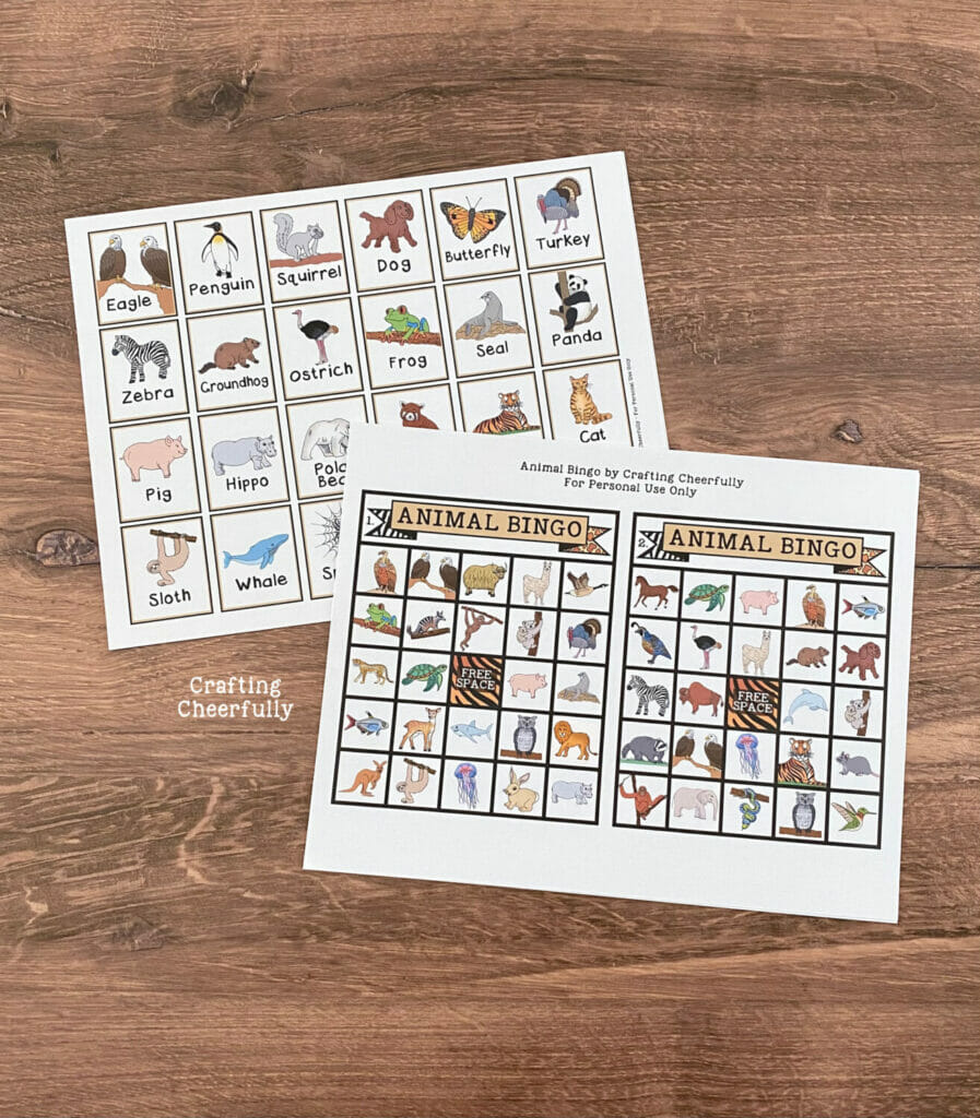 Animal BINGO Game! - Printable Boards - Crafting Cheerfully