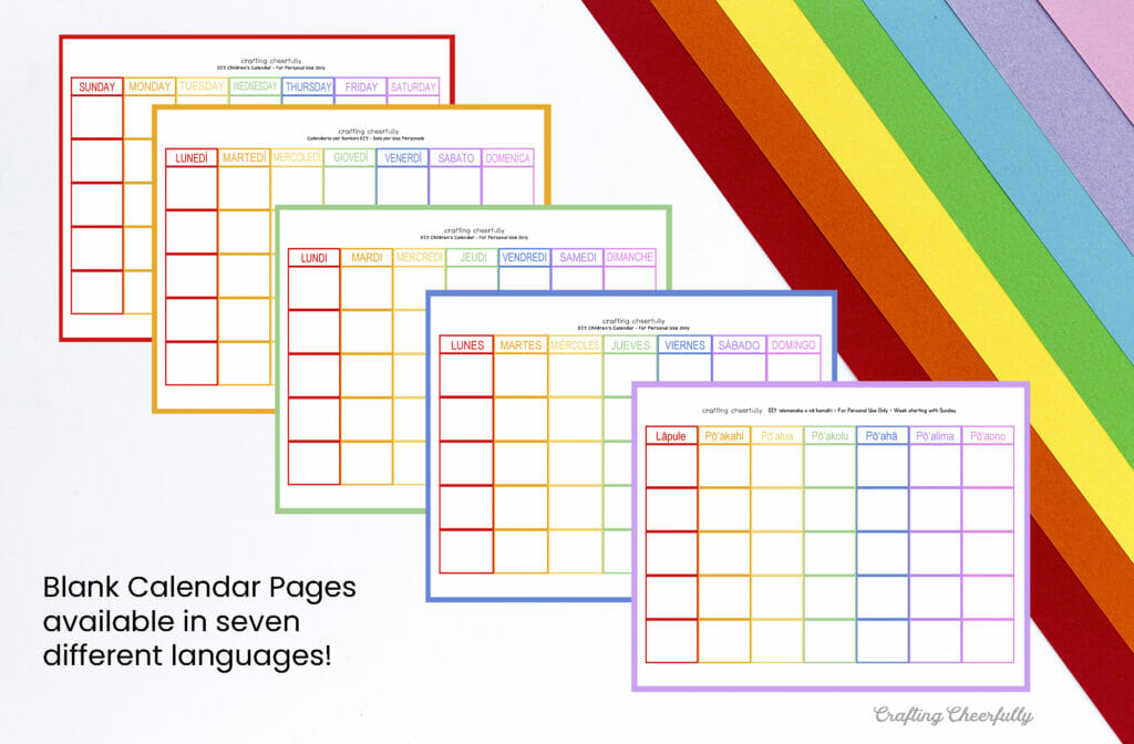 Free Printable Calendar Pages for Kids - Crafting Cheerfully