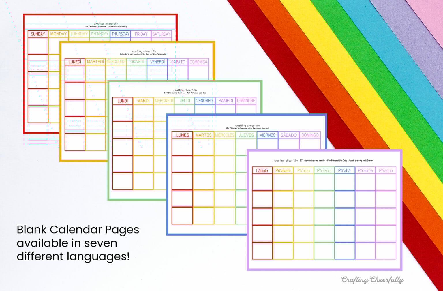 Free Printable Calendar Pages for Kids - Crafting Cheerfully