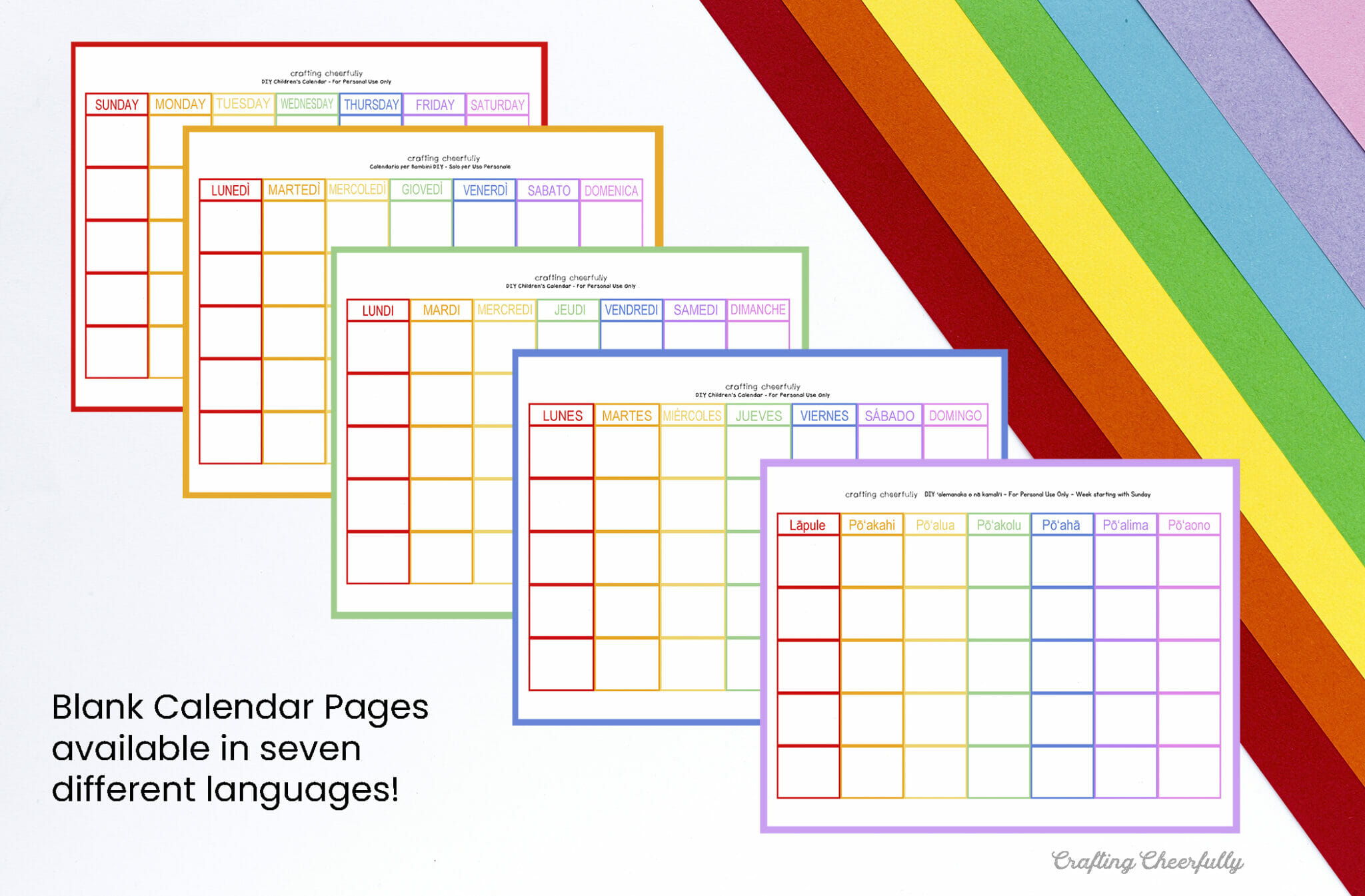Free Printable Calendar Pages for Kids - Crafting Cheerfully