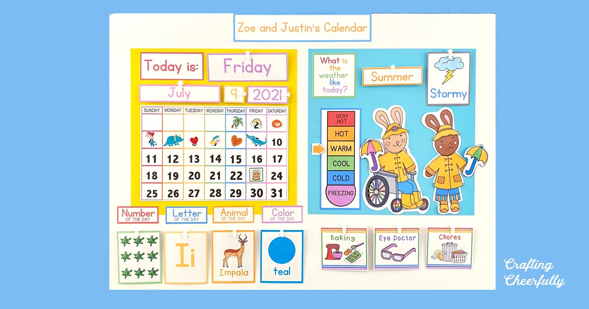 DIY Calendar Morning Board- Free Printables! - Crafting Cheerfully