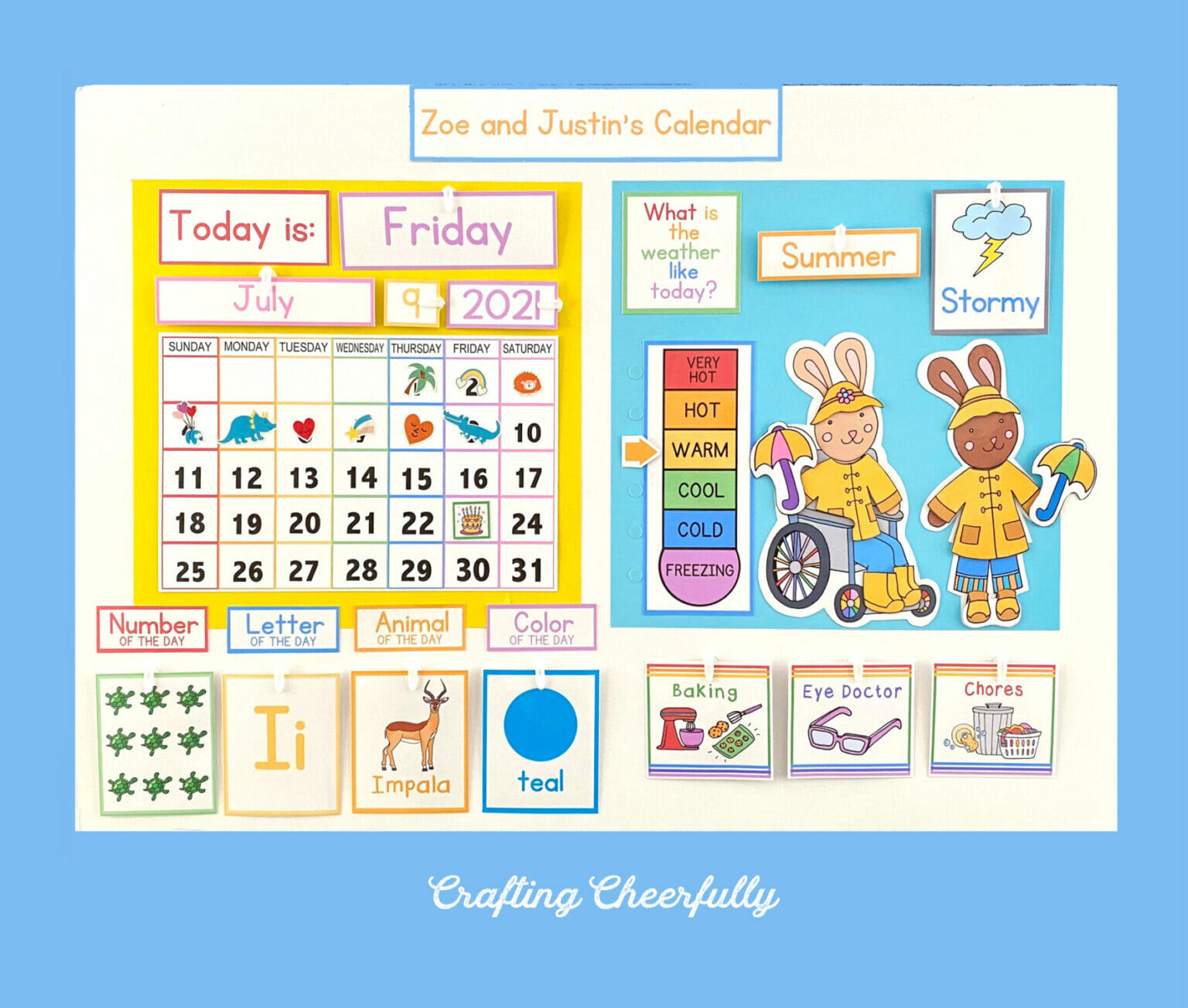 Free Monthly Calendar Card - Crafting Cheerfully