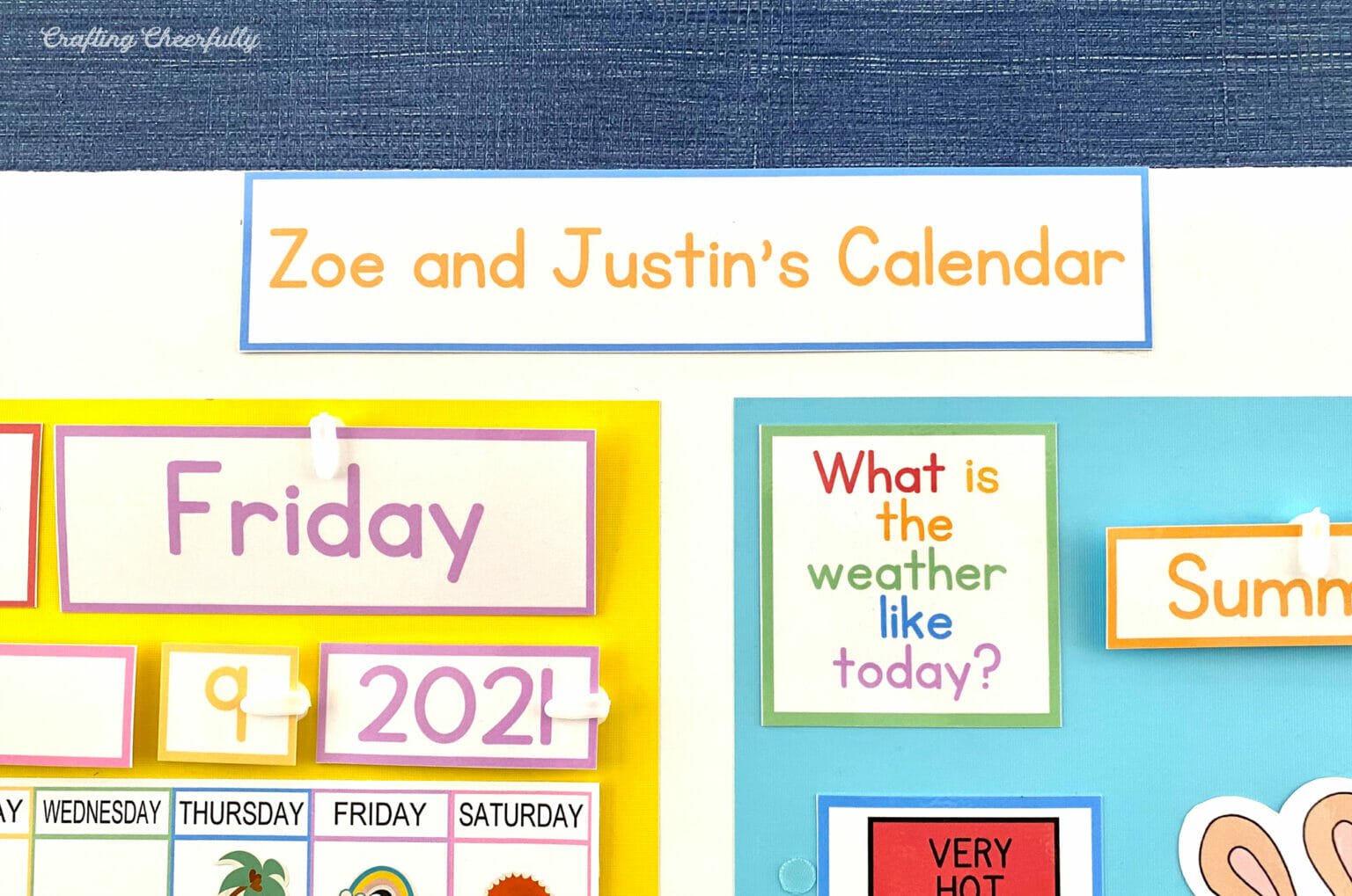 DIY Calendar Morning Board- Free Printables! - Crafting Cheerfully