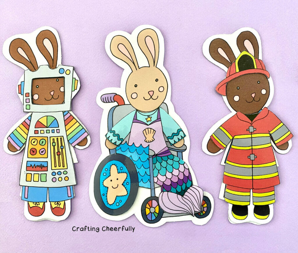 DIY Halloween Paper Dolls - Bunny Doll Printables - Crafting Cheerfully