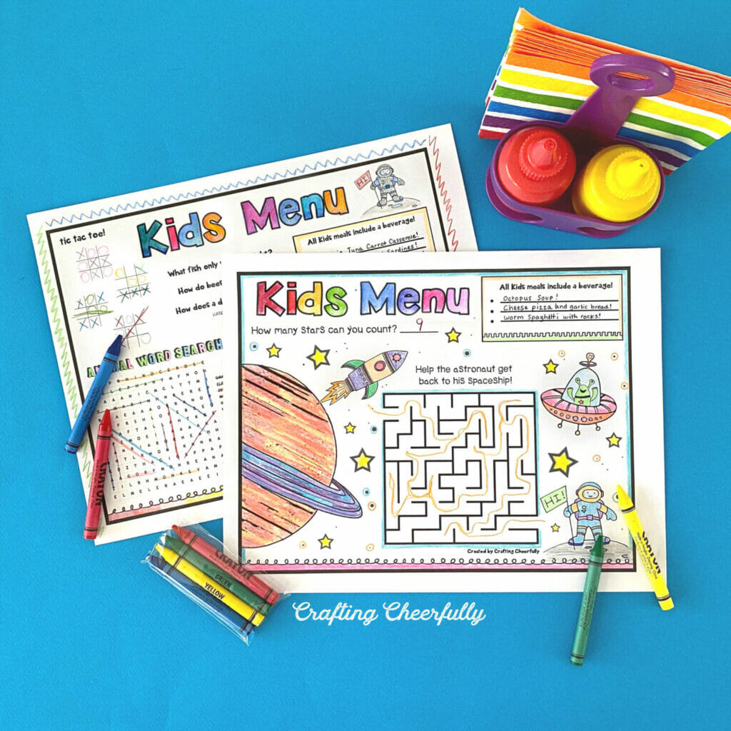 Fun Printable Kids' Menus - Crafting Cheerfully