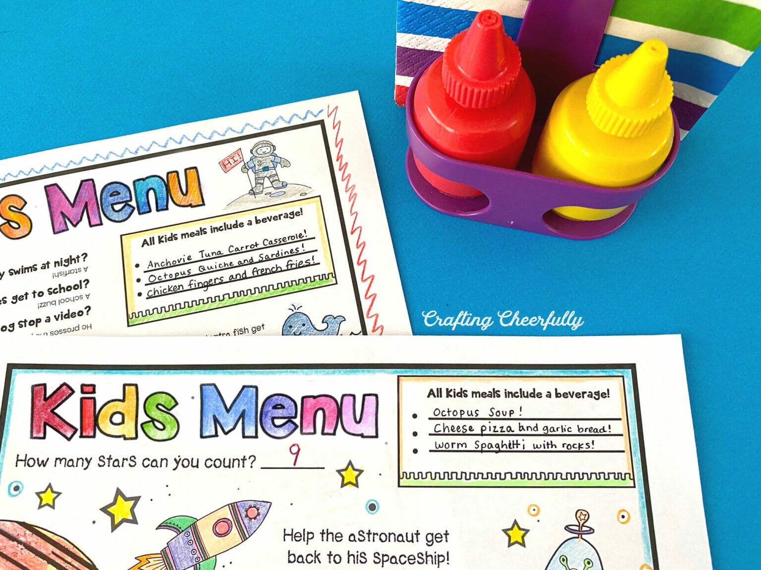 Fun Printable Kids' Menus - Crafting Cheerfully