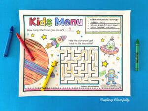 Fun Printable Kids' Menus - Crafting Cheerfully