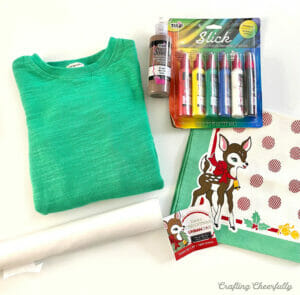 Puffy Paint Sweatshirt with No-Sew Fabric Appliqué - Crafting Cheerfully