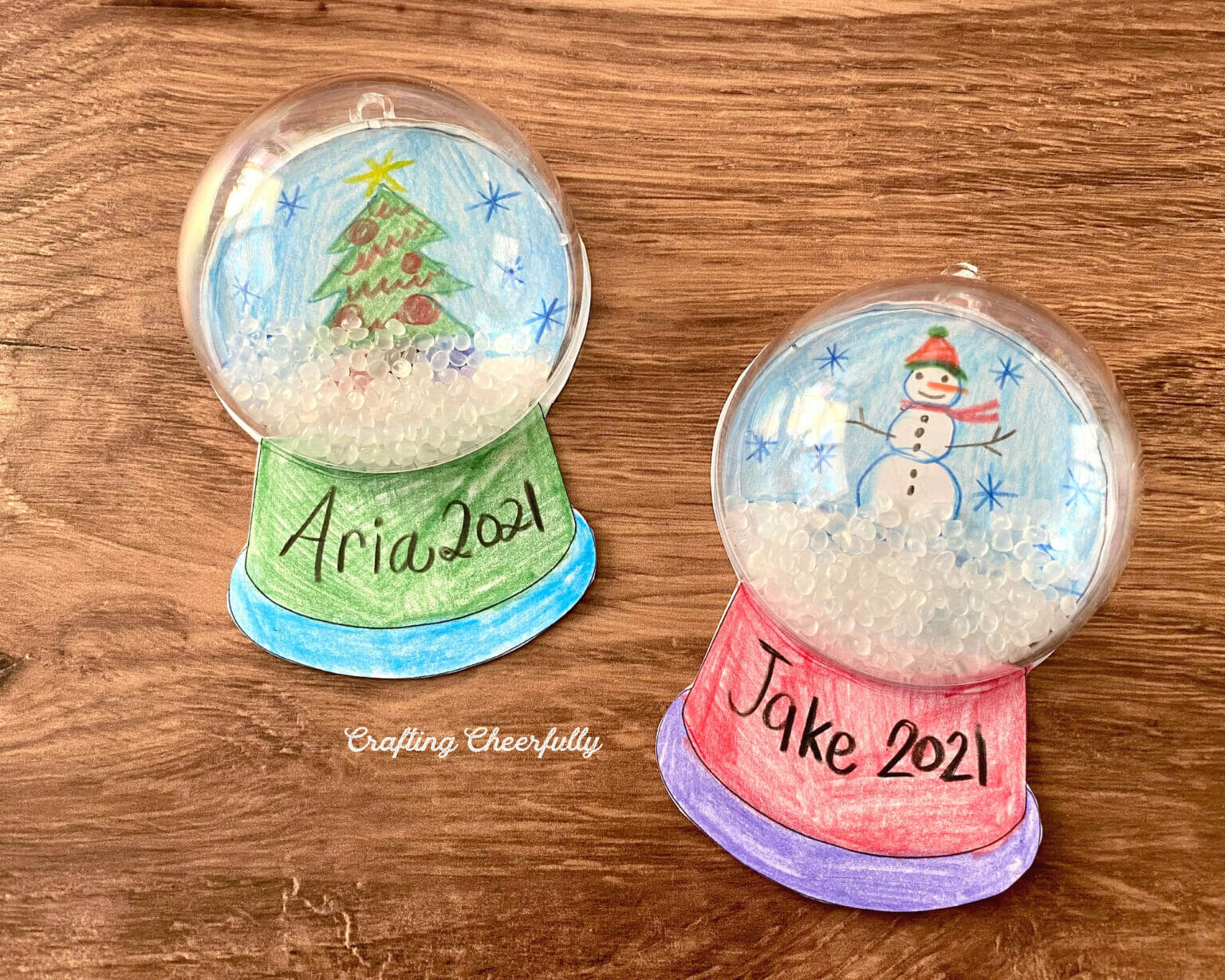 DIY Snow Globe Ornament Kids Can Make! - Crafting Cheerfully